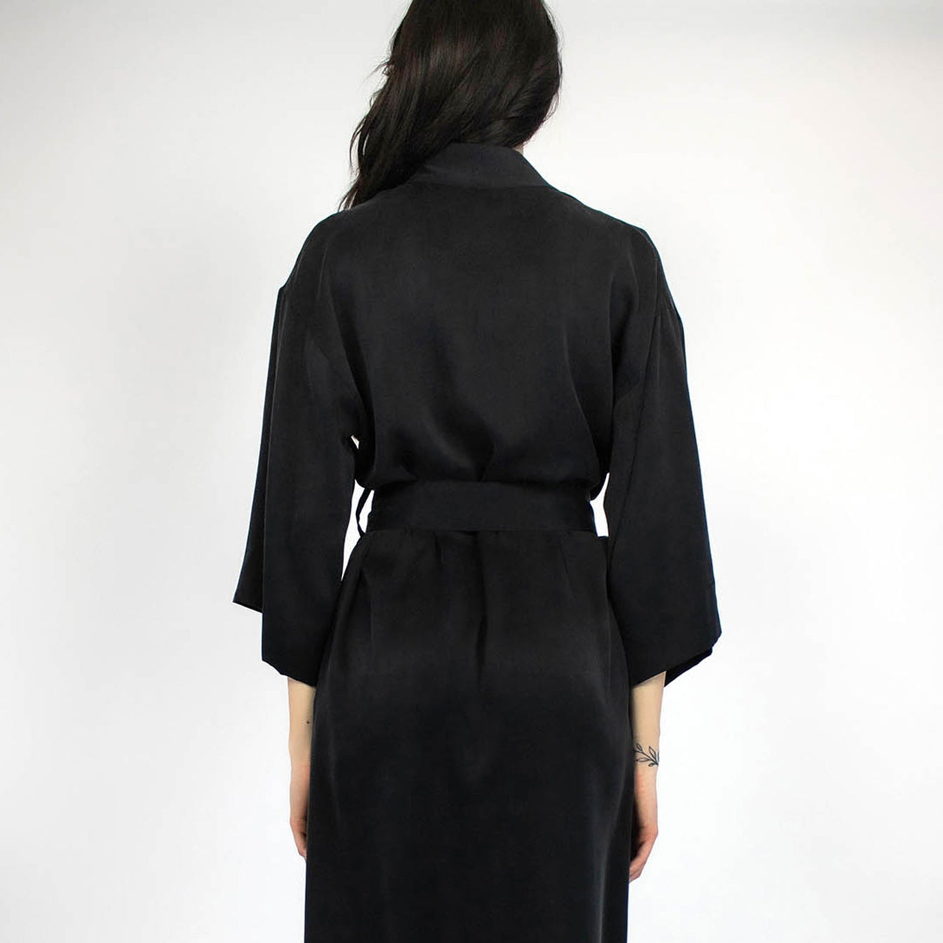 Black Silk Kimono Robe | Silk Dressing Gown for Women - Nokaya - Silk ...
