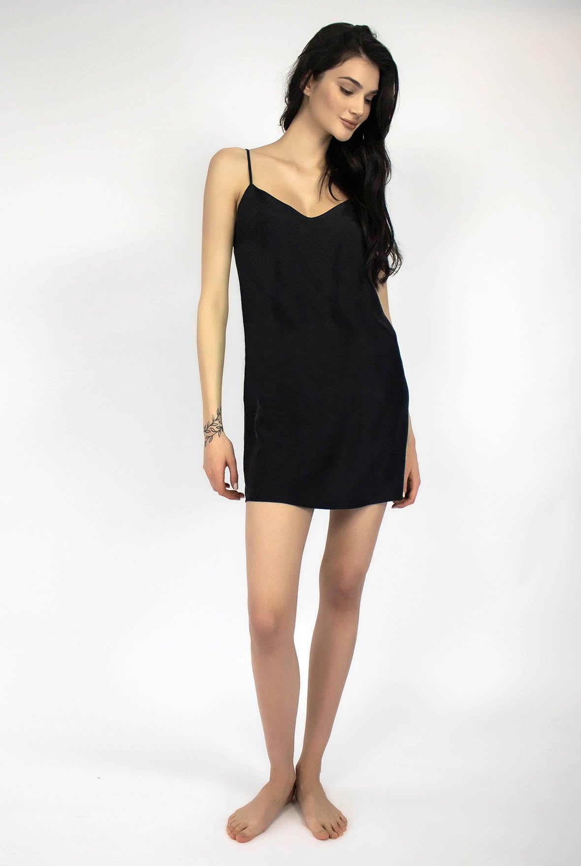 Silk Slip Dress Black | Silk Cami Dress | Nokaya - Silk Dreamscape capsule