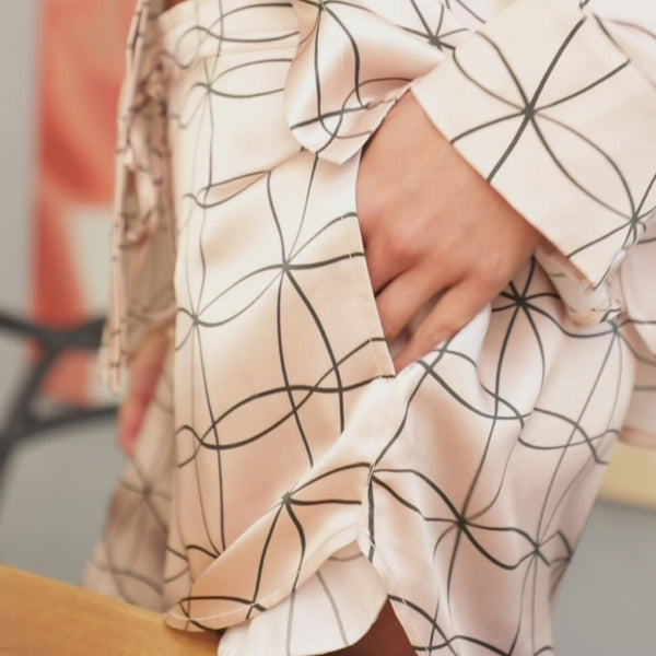 Silk Shorts Pink Neo Geo – Effortless Style by Nokaya
