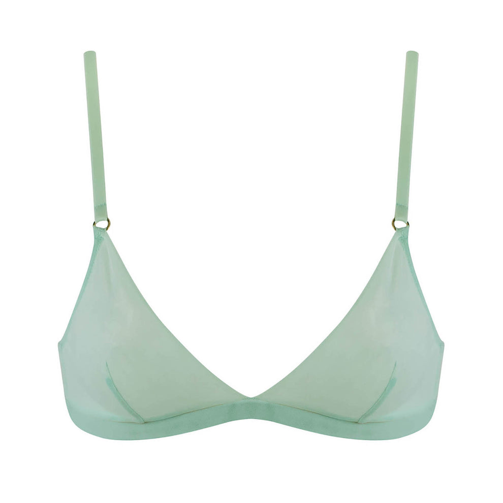 I.D. Line Mesh Triangle Bralette in Green | Nokaya – NOKAYA